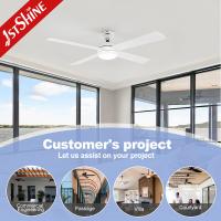 China Dc Motor 6 Speeds Remote Control White Ceiling Fan With 4 MDF Blades for sale