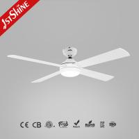 China Dc Motor 6 Speeds Remote Control White Ceiling Fan With 4 MDF Blades for sale