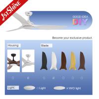 China Mulit Colors White Ceiling Fan With Remote Control Dc Motor 3 Plastic Blade Without Light for sale