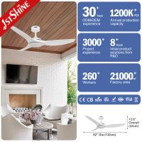 China 52 Inches White Ceiling Fan Without Light ABS Blade Smart APP Control for sale