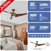 China Mulit Colors 52 Inch Smart Ceiling Fan With Light 6 Speeds Choice Remote Control Plastic Material for sale