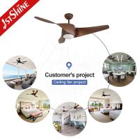 China Mulit Colors 52 Inch Smart Ceiling Fan With Light 6 Speeds Choice Remote Control Plastic Material for sale