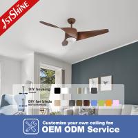 China Mulit Colors 52 Inch Smart Ceiling Fan With Light 6 Speeds Choice Remote Control Plastic Material for sale