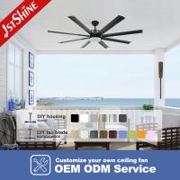 China Gym 64 Inch Metal Blade Ceiling Fan 8 Aluminum Blades Brushless Motor for sale