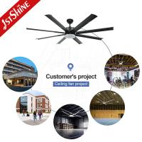 China Gym 64 Inch Metal Blade Ceiling Fan 8 Aluminum Blades Brushless Motor for sale