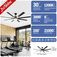 China Gym 64 Inch Metal Blade Ceiling Fan 8 Aluminum Blades Brushless Motor for sale