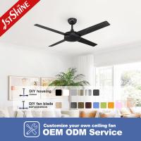 China 35 Watt Metal Blade Ceiling Fan Energy Saving Silent Decorative for sale