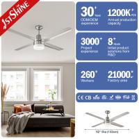 China 110V Iron Blades Dimmable Ceiling Fan 52 Inch With AC Motor for sale