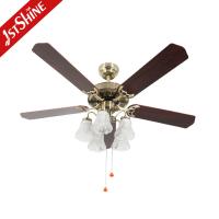 China Remote Control 52 Inch Decorative Farmhouse Ceiling Fan With 5 Lights for sale
