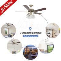 China Remote Control 52 Inch Decorative Farmhouse Ceiling Fan With 5 Lights for sale