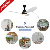 China Noiseless DC Motor 52-Inch Dimmable LED Ceiling Fan with 3-Color Changeable Light for sale