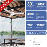 China Waterproof Outdoor Ceiling Fan with 3 Plastic Blades and White LED Light for sale