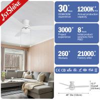 China 48 Inch Modern White Ceiling Fan With Light Pull Chain Ac Motor 3 Speed Choice for sale