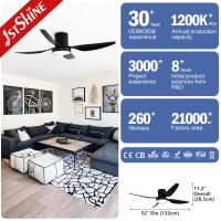 China Modern Design 4 Blades Ceiling Fan with LED Light and Flush Mount Feature for sale