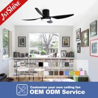 China Modern Design 4 Blades Ceiling Fan with LED Light and Flush Mount Feature for sale