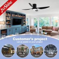 China Modern Design 4 Blades Ceiling Fan with LED Light and Flush Mount Feature for sale