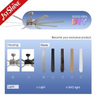 China 64 Inches Brush Nickel Ceiling Fan with Dimmable Light High Speed and Downrod Mounting for sale