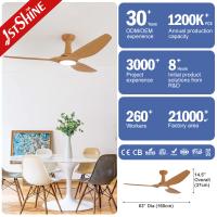 China Flush Mount Commercial Ceiling Fan With Multi-Color Light and Remote Control Powered by DC Motor for sale