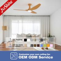 China Flush Mount Commercial Ceiling Fan With Multi-Color Light and Remote Control Powered by DC Motor for sale