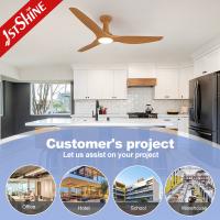 China Flush Mount Commercial Ceiling Fan With Multi-Color Light and Remote Control Powered by DC Motor for sale