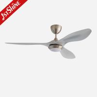 China Modern Sleek Silver Blade Design Ceiling Fan with 6-Speed Remote Control and Dimmable LED Light for sale