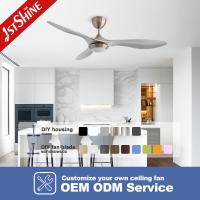 China Modern Sleek Silver Blade Design Ceiling Fan with 6-Speed Remote Control and Dimmable LED Light for sale
