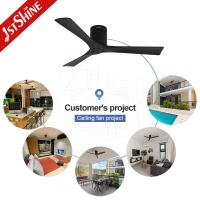 China DC Motor 3-Blade Wooden Ceiling Fan with Remote Control in Modern Black Finish for sale