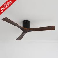 China Walnut Wooden Ceiling Fan With Remote Control Energy-Saving High Speed for sale