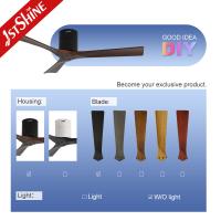 China Walnut Wooden Ceiling Fan With Remote Control Energy-Saving High Speed for sale