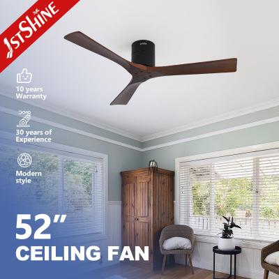 China Walnut Wooden Ceiling Fan With Remote Control Energy-Saving High Speed for sale