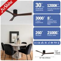 China Walnut Wooden Ceiling Fan With Remote Control Energy-Saving High Speed for sale