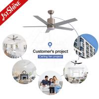 China 52-Inch Satin Nickel Ceiling Fan With 5 MDF Blade DC Motor for sale