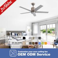 China 52-Inch Satin Nickel Ceiling Fan With 5 MDF Blade DC Motor for sale
