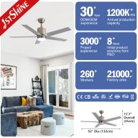 China 52-Inch Satin Nickel Ceiling Fan With 5 MDF Blade DC Motor for sale