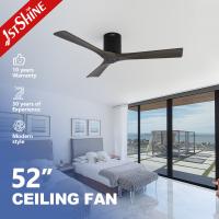 China Dark Wood 52 Inch Ceiling Fan With DC Motor Quiet High-Speed for sale
