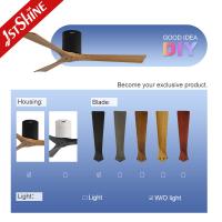 China Solid Wood Blade Black Finish Flush Mount Decorative Ceiling Fan with Lower Noise and Remote Control Switch Type for sale