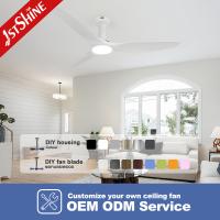 China Energy Saving White/Black Ceiling Fan With Dimmable Light Remote Control DC Motor Speed 6 Speeds Choice for sale