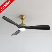 China 52-Inch Modern LED Ceiling Fan with DC Motor Black ABS Blades Included for sale