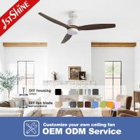 China 52 Inches Solid Wood Ceiling Fan with LED Light and Remote Control for Quiet High Speed Performance for sale