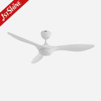 China 52 Inch White Ceiling Fan With Dimmable LED Light And Remote Control DC Motor for sale
