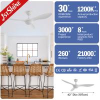China 52 Inch White Ceiling Fan With Dimmable LED Light And Remote Control DC Motor for sale