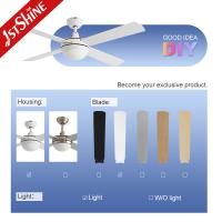China Simple White Ceiling Fan With Lamp Light 3-Speed AC Motor for sale