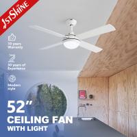 China Simple White Ceiling Fan With Lamp Light 3-Speed AC Motor for sale