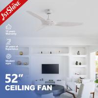 China Indoor Energy Saving Ceiling Fan with Light Matte White Lower Noise and DC Motor for sale