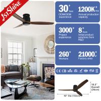 China Flush Mount Ceiling Fan With Remote Control，Solid  Blade Quiet  DC Motor for sale