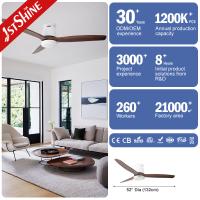 China Solid Wood Ceiling Fan For Indoor 5 Speeds  Remote Control dc motor bedroom for sale