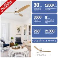 China Led Fan Light With 3 Solid Wood Blade,Quite Dc Motor Kitchen Low Profile for sale