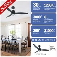 China Remote Control 220V 50HZ 6 Speed LED Ceiling Fan With 3 Wood Blades for sale