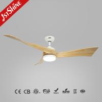 China 230V Solid Wood Blades 3 Color LED Dimmable Ceiling Fan With Remote Control for sale