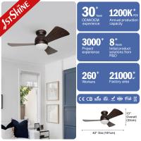 China RoHS 42inch Color Changing Modern Fan Ceiling Lights With 3 MDF Blades for sale